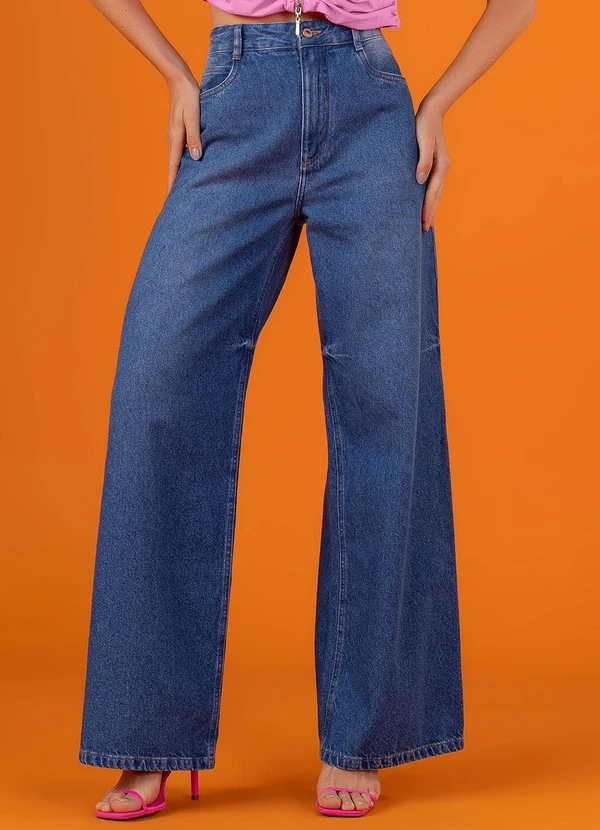 Calca Wide Leg Denim Azul - Angel