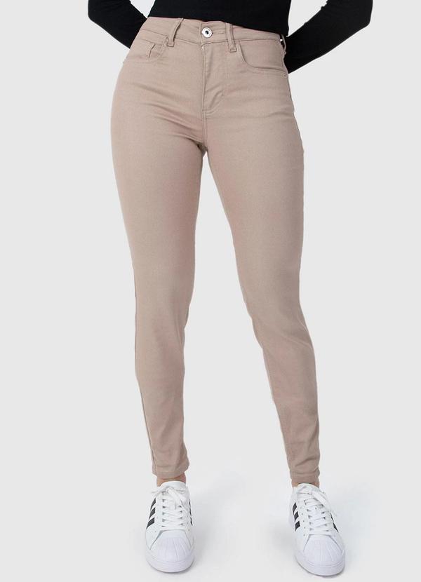 Calça Feminina Skinny Flex Sarja Marrom - Malwee