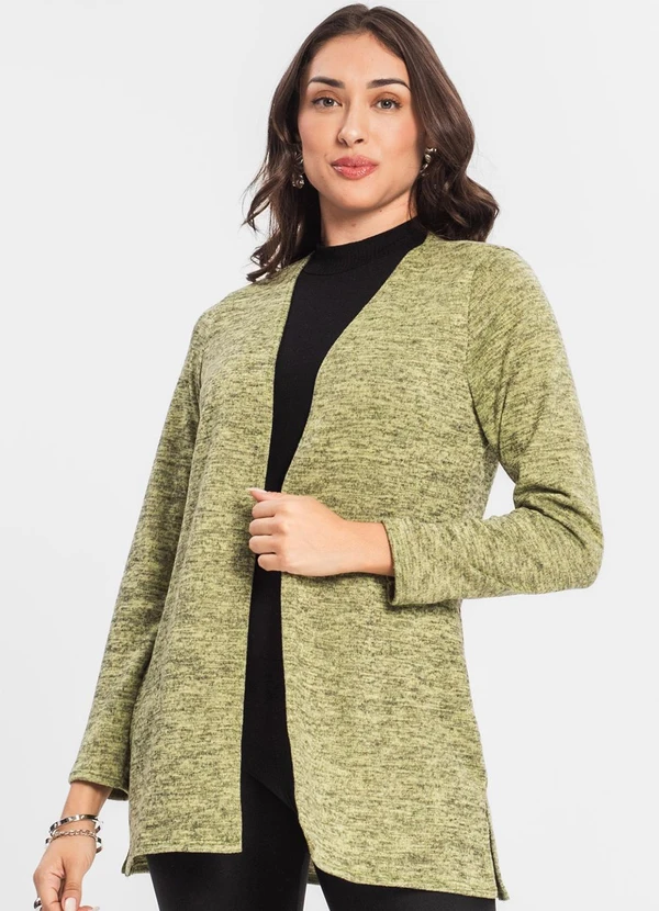 Cardigan Feminino Alongado Amarelo - Rovitex