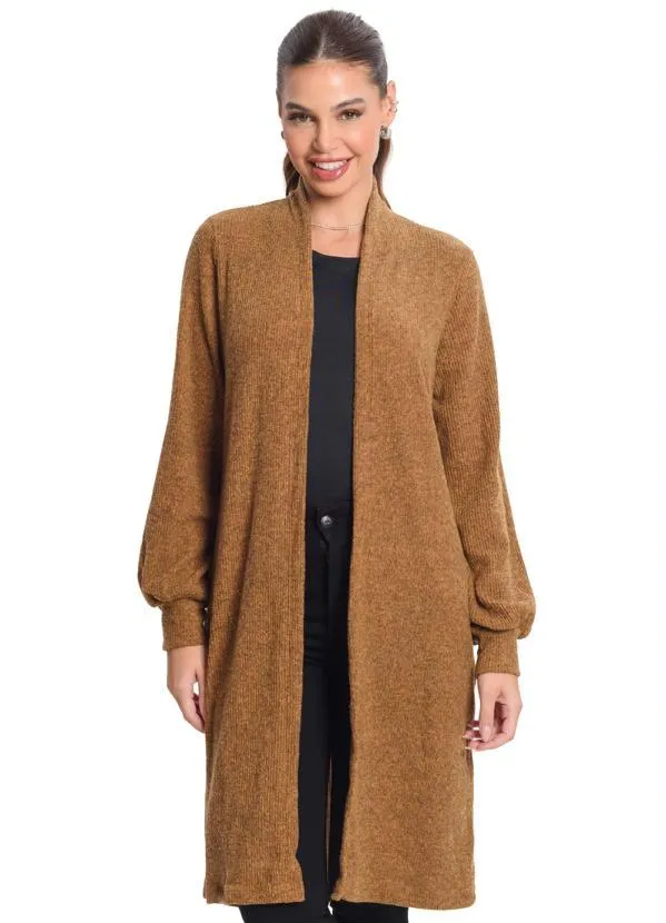 Cardigan Longo Marrom - Rovitex