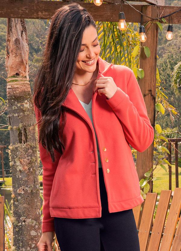 Casaco Feminino Soft com Bolso Rosa - Cativa