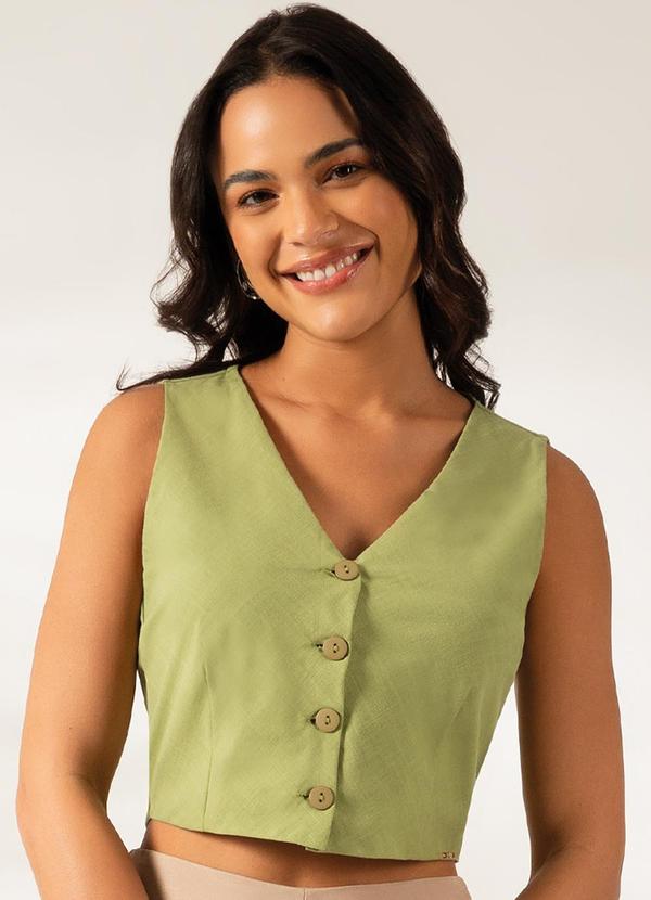 Colete Clássico Feminino Cotton Verde - Cativa