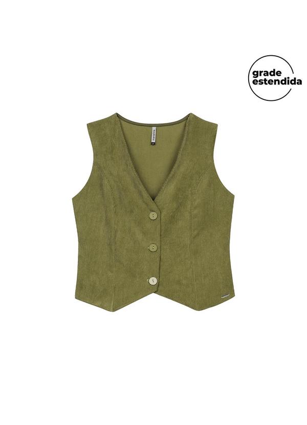 Colete Feminino Alfaiataria Veludo Verde - Marialicia