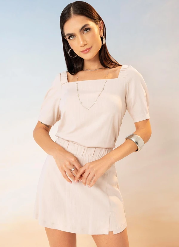 Conjunto Feminino Básico Estiloso com Forro Bege - Cativa