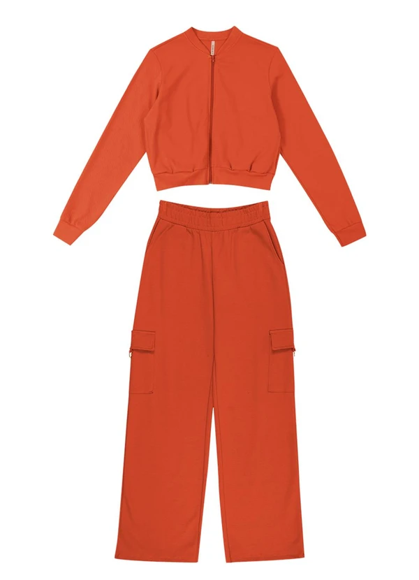 Conjunto Feminino em Moletom Laranja - Habana
