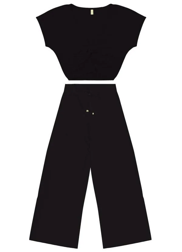 Conjunto Feminino Longo Preto - Cativa