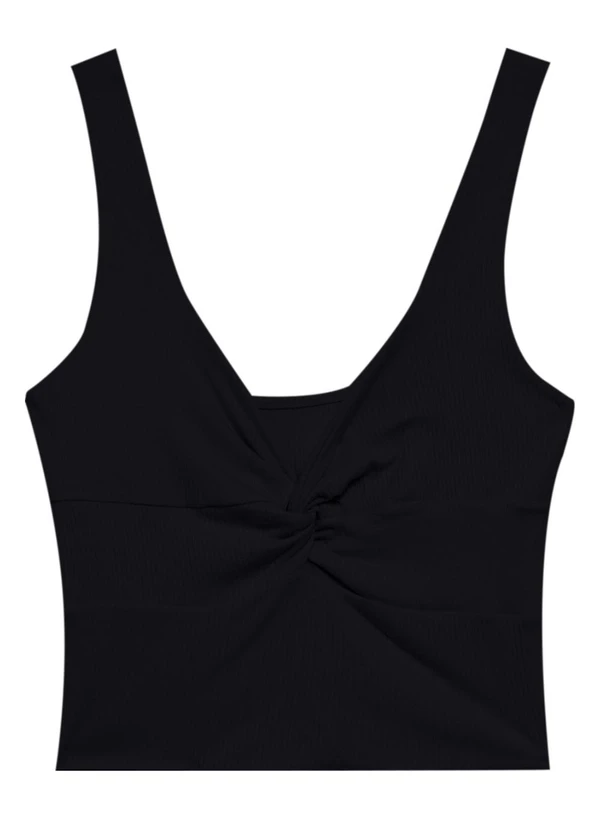 Blusa Canelada Feminina Preto - Malwee