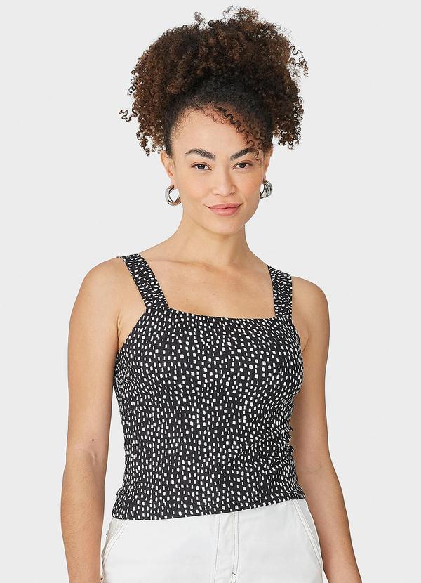 Blusa Cropped Abstrata Feminina Preto - Malwee