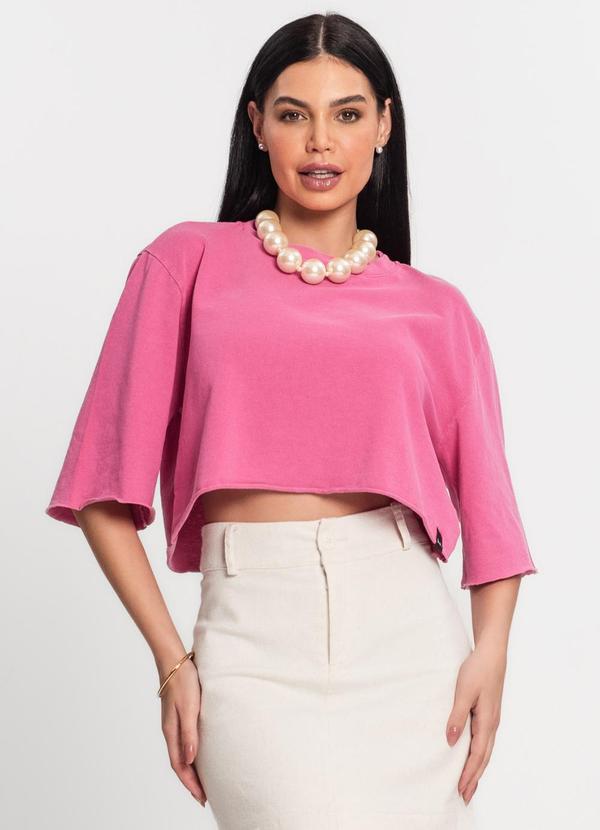 Blusa Feminina Over Cropped Estonada Rosa - Rovitex