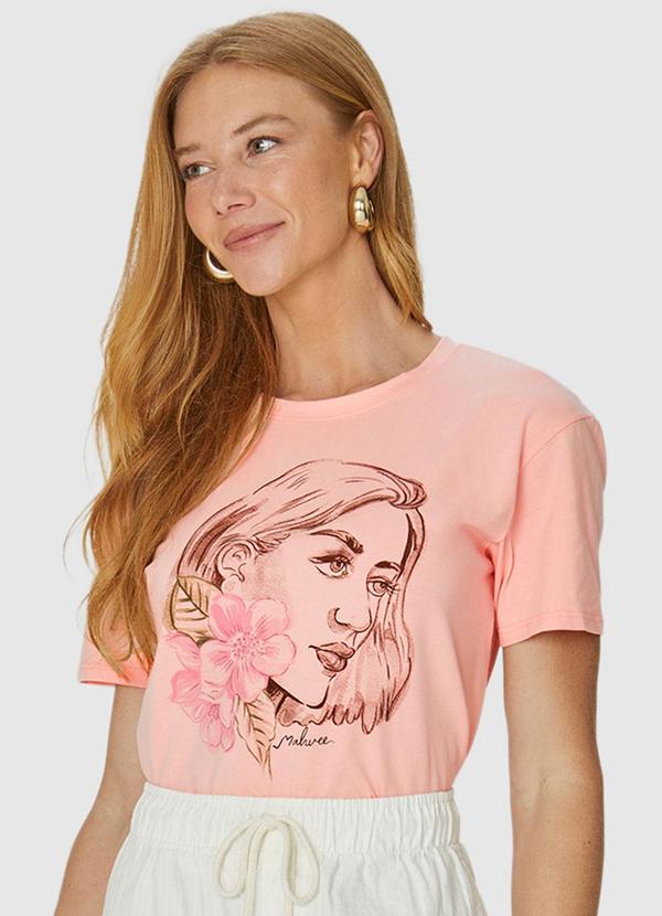 Blusa Rosa Pastel Cropped Floral - Malwee