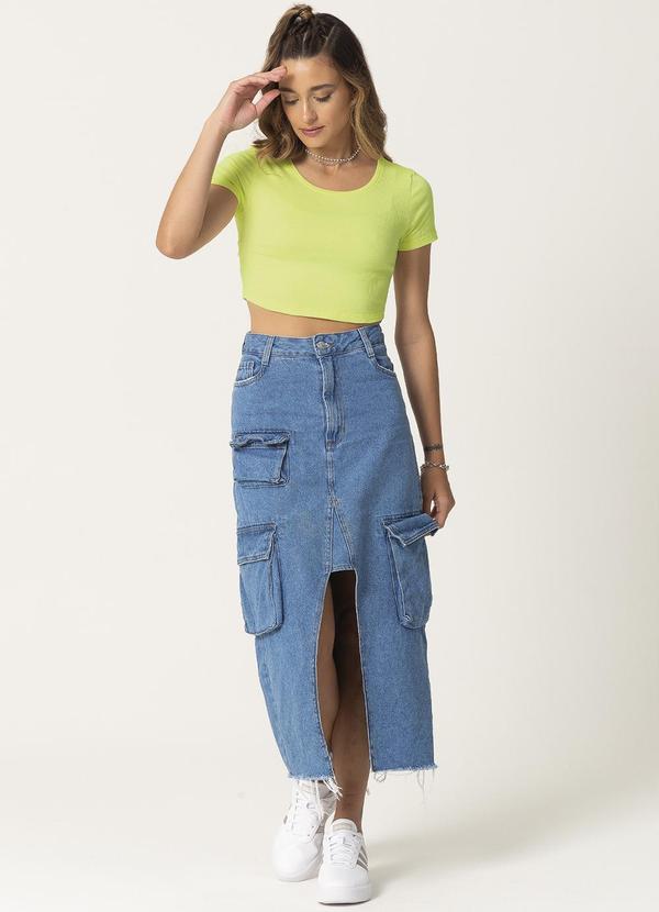 Cropped Curto com Design Básico Verde - Habana