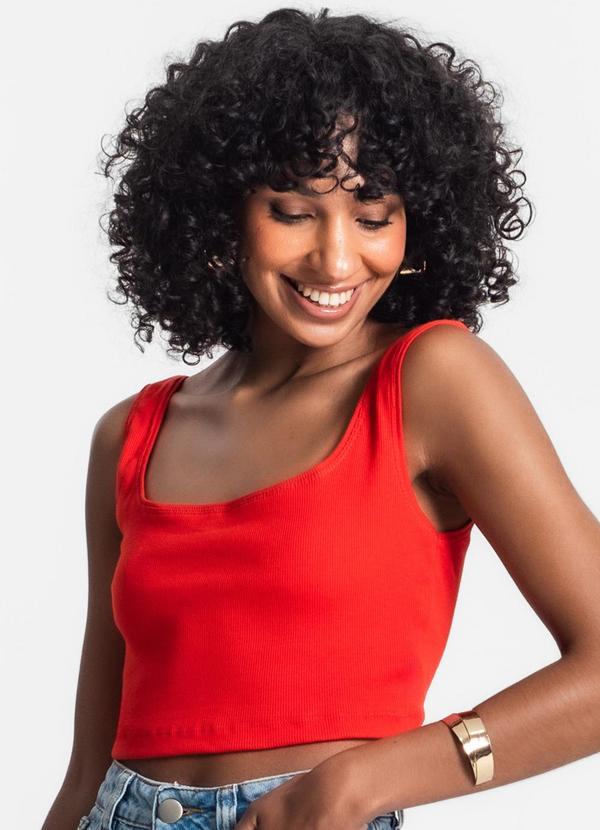 Top Cropped Ribana Básico Laranja - Rovitex