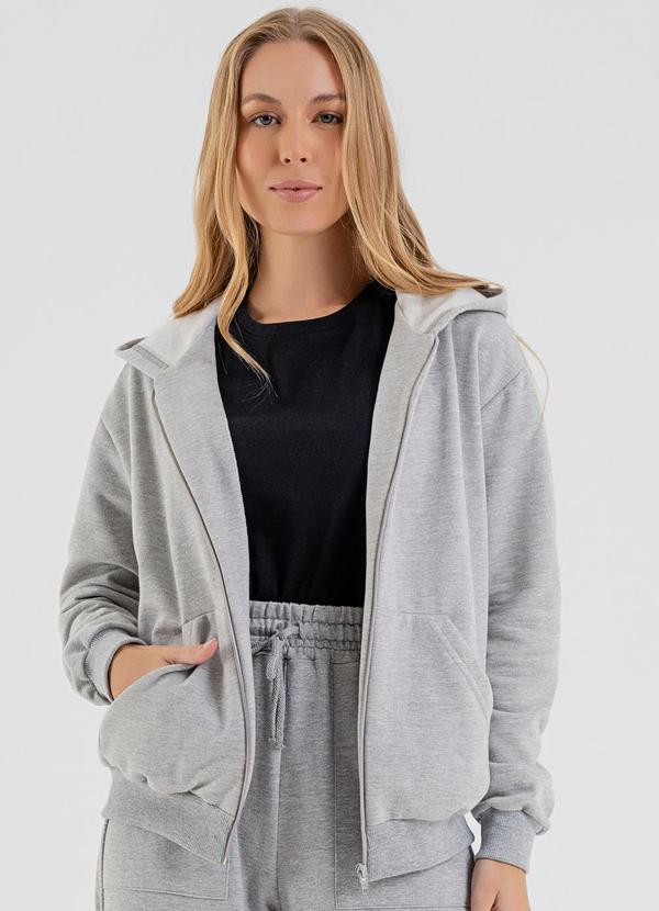 Jaqueta Feminina em Moletom Cinza - Just Basic