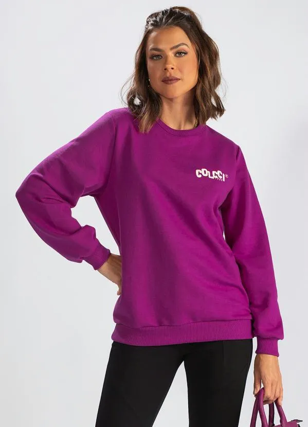 Blusão de Moletom Roxo - Colcci