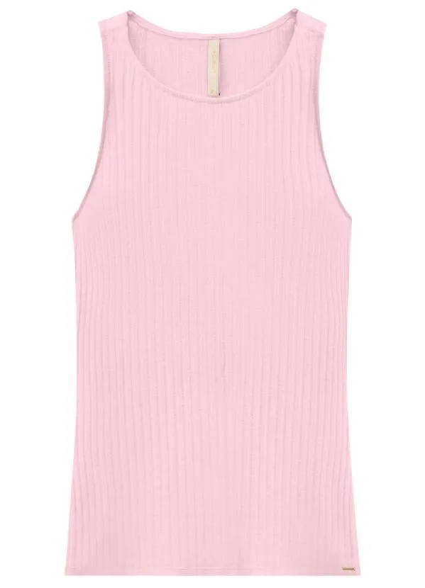 Blusa Malha Canelado Tracy Rosa - Lunender Feminino
