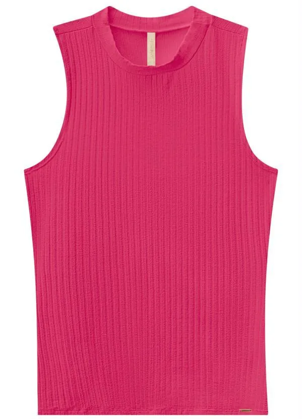 Blusa Malha Canelado Tracy Rosa - Lunender Feminino