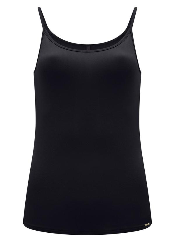 Blusa Regata Básica Viscose e Elastano Preto - Lunender Feminino