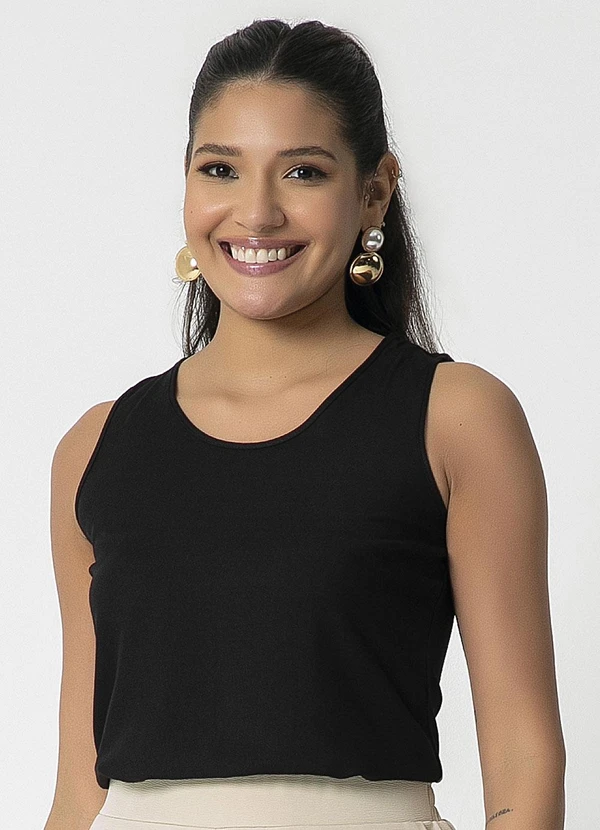 Regata Design Básico Estilosa Preto - Habana