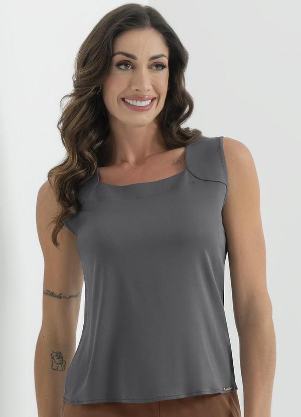 Regata Feminina Solta Básica Cinza - Cativa