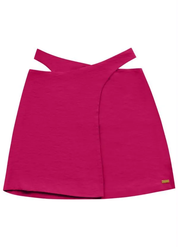 Saia Evasê Alfaiataria Rosa - Angel