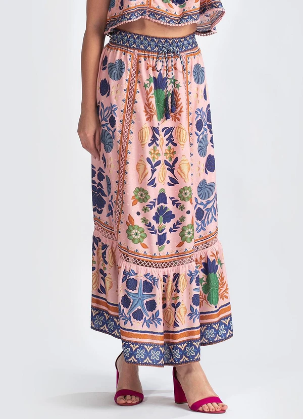 Saia Viscose Mare Rosa - Farm