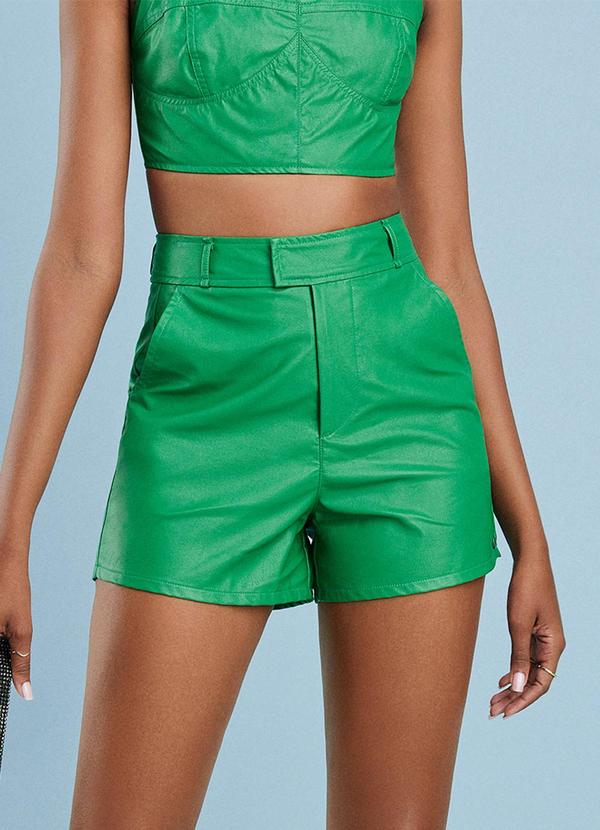 Short Fake Leather Verde Verde - TexBrands
