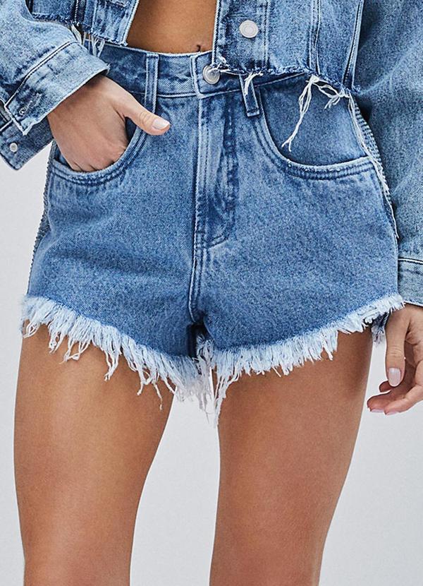 Short Jeans com Strass Azul - TexBrands