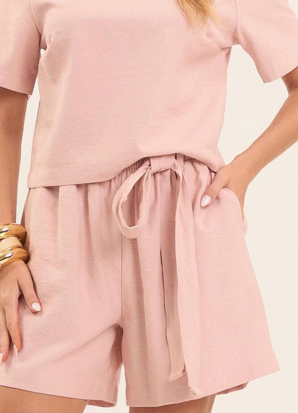 Shorts Brisamar com Faixa Rosa - Doce Trama