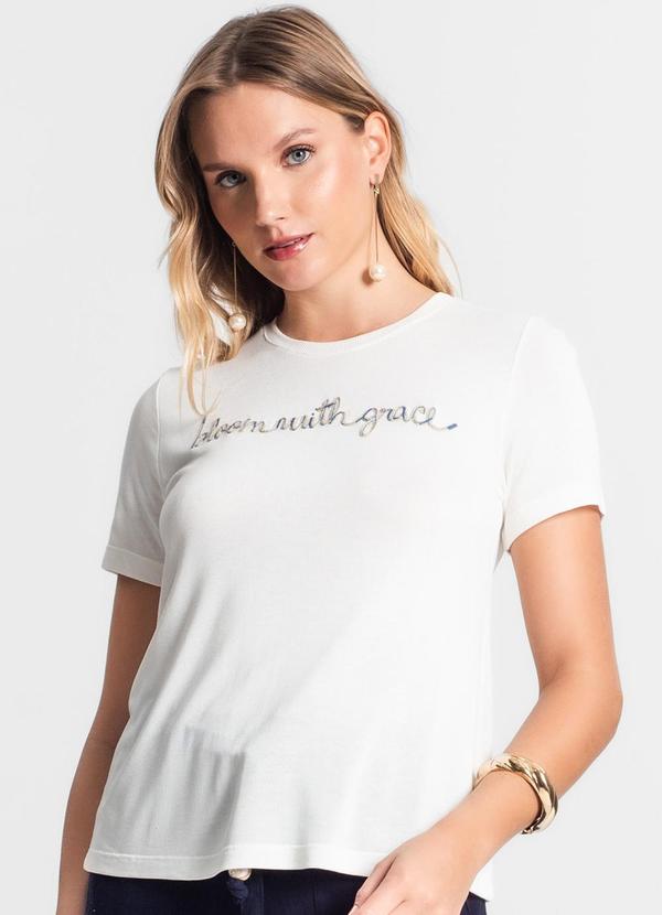 Camiseta de Visco Tricot Feminina Bege - Endless