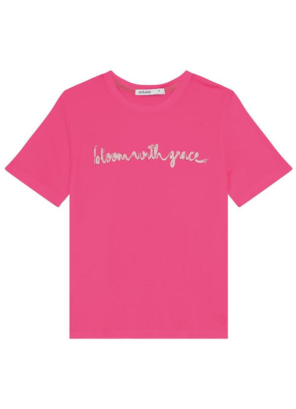 Camiseta de Visco Tricot Feminina Rosa - Endless