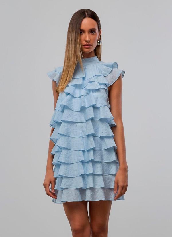 Vestido Babados Azul - Carlota Costa