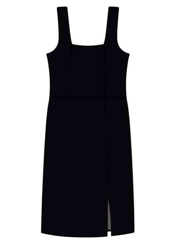 Vestido Curto Decote Reto em Malha Crepe Preto - Lunender Feminino