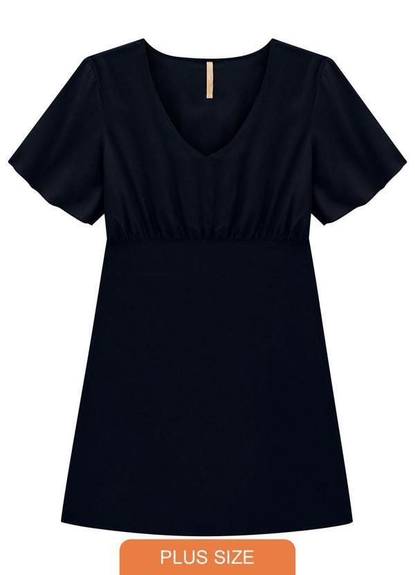 Vestido Curto Plus Size Em Viscose Evasê Preto Lunender Mais Mulher