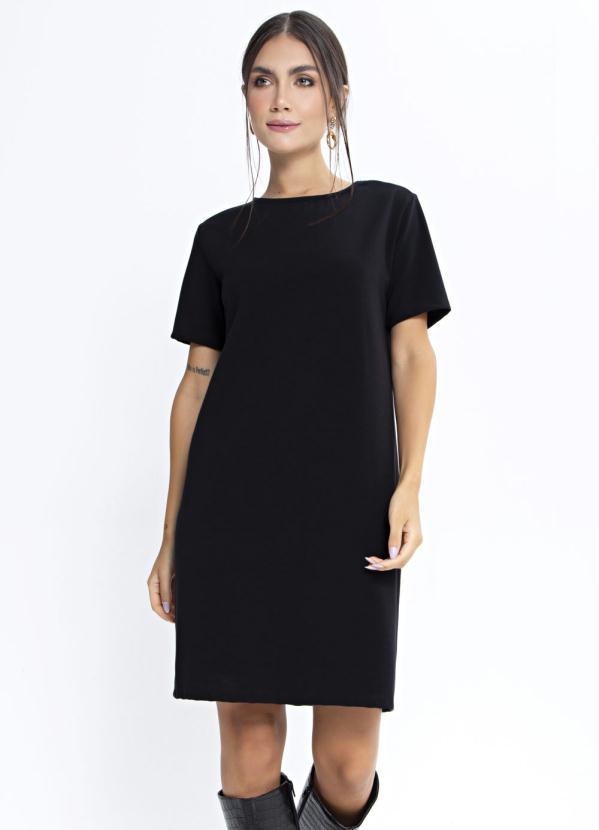 Vestido Curto Ponto Roma Preto - Preview