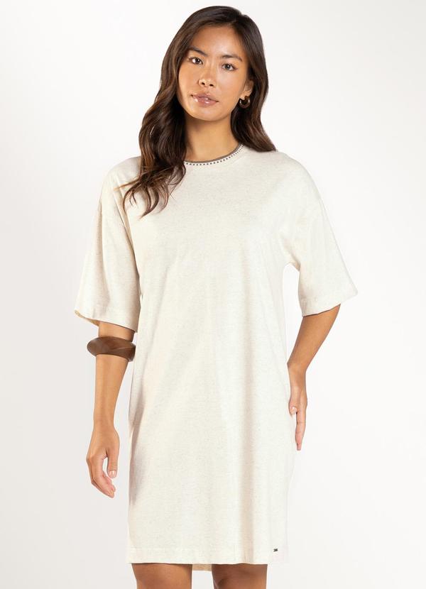 Vestido Feminino Reto Bege - Marialicia