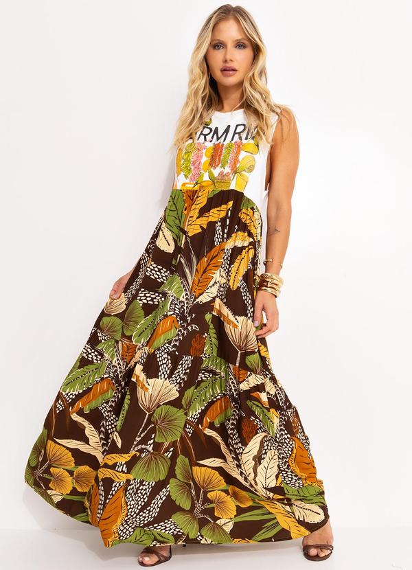 Vestido Cropped Farm Rio Feira Marrom - Farm