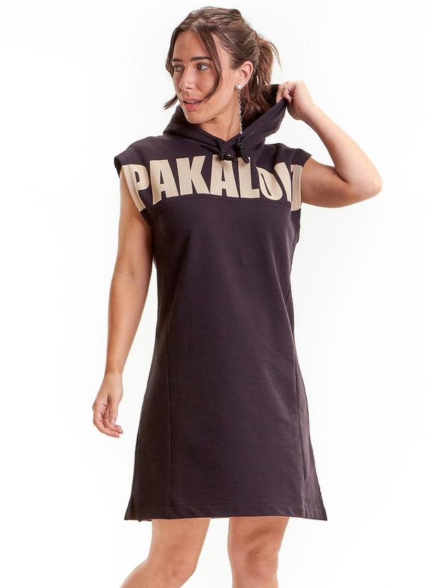 Vestido Feminino com Capuz Moletom Preto - Pakalolo