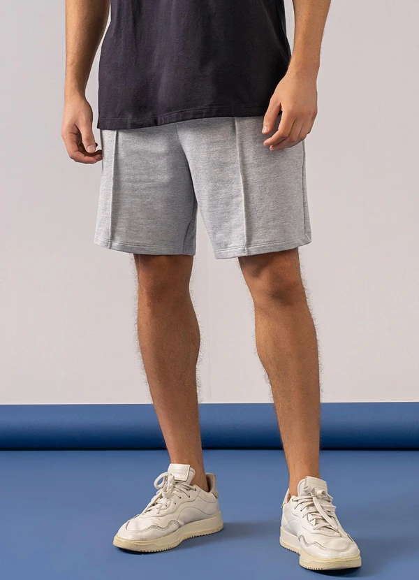 Bermuda Básica em Moletom Cinza - Just Basic