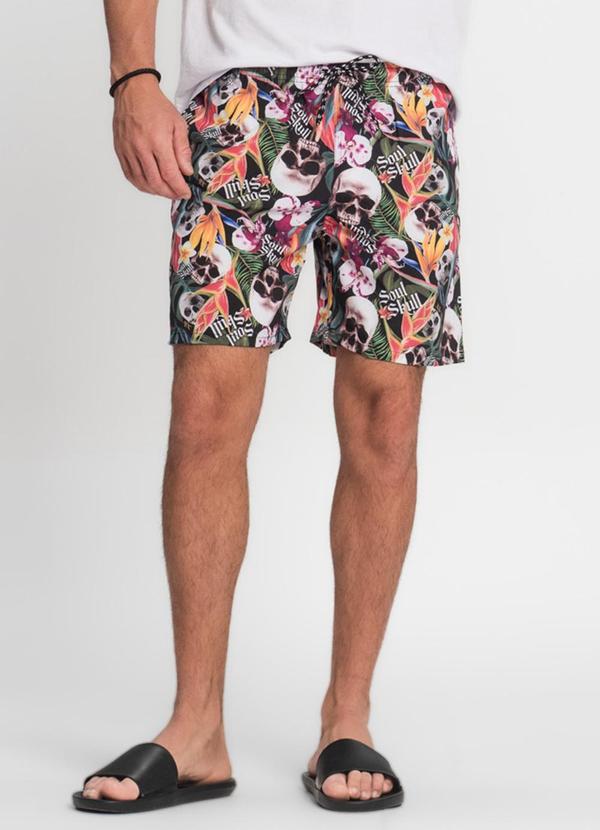 Bermuda Tactel Elastano Masculina Preto - Rovitex