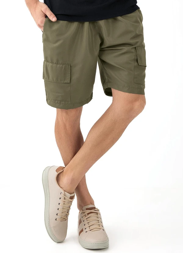Short Verde Militar em Tactel - Moda Pop