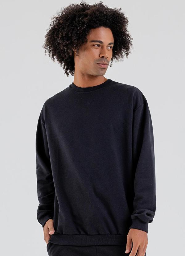 Blusão Masculino em Moletom Preto - Just Basic