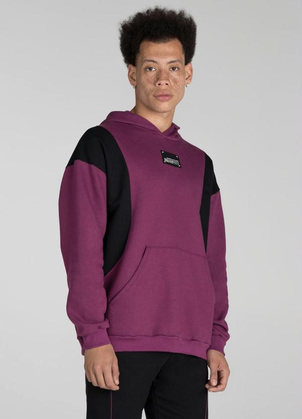 Blusão Oversized Masculino em Moletom Roxo - Enfim