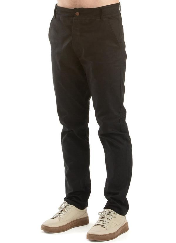 Calça Sarja Bege com Elastano Preto - Biogas