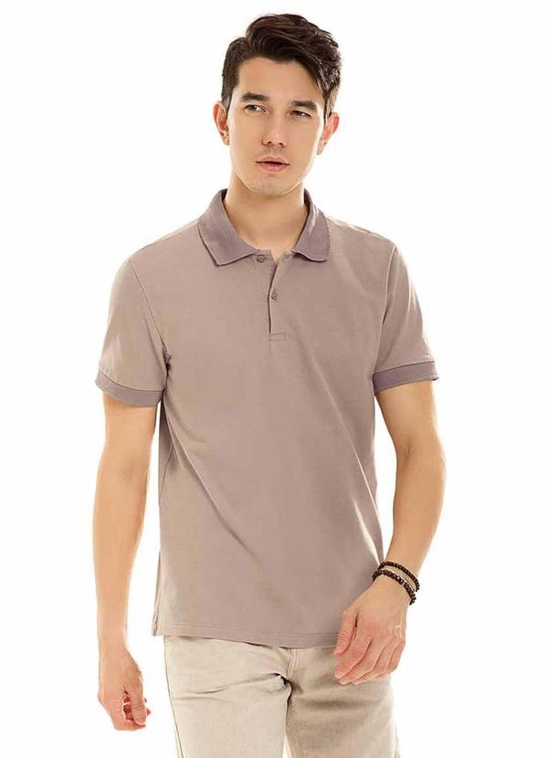 Camisa Polo Básica de Manga Curta Marrom - Habana
