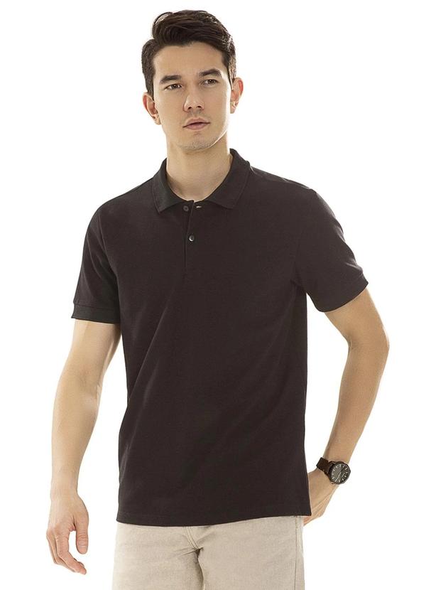 Camisa Polo Básica de Manga Curta Preto - Habana