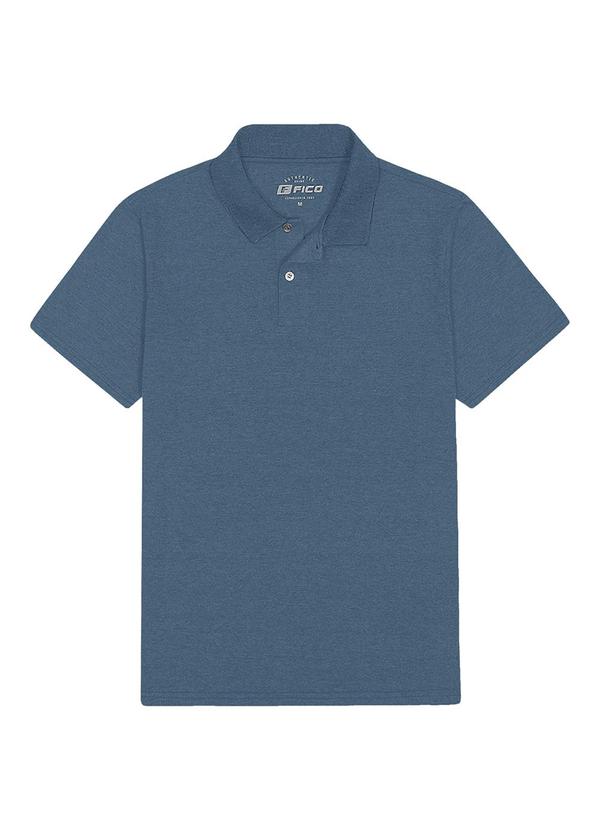 Camisa Polo Básica de Mangas Curtas Azul - Fico