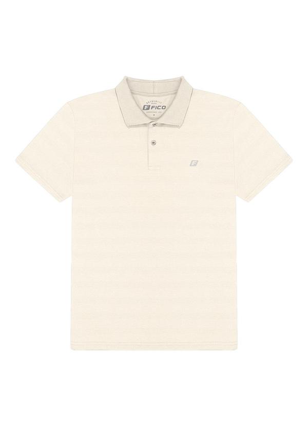 Camisa Polo em Malha Texturizada Branco - Fico