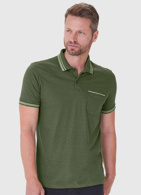 Camisa Verde Musgo Polo Linho - Malwee