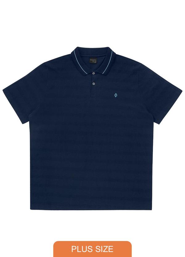 Polo Plus Size Masculina Azul - Diametro