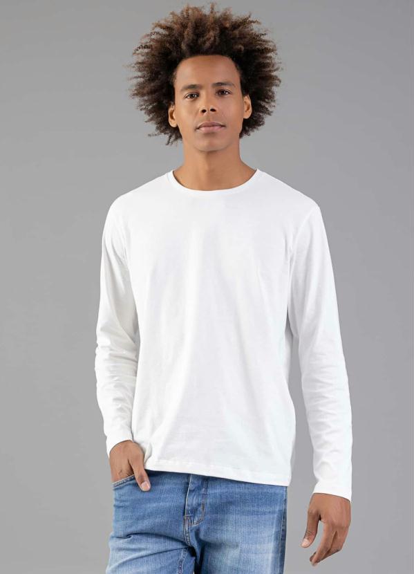 Just Basic - Camiseta Básica Manga Longa (Branco)